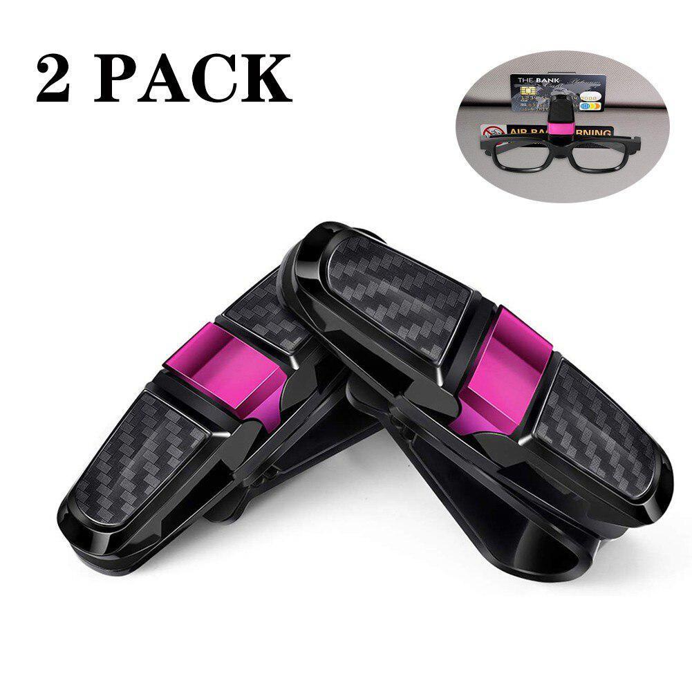 กรณีแว่นตา2CS ABS Sun Visor Cli Sunglasses Holder for Car Sun Visor Car ...