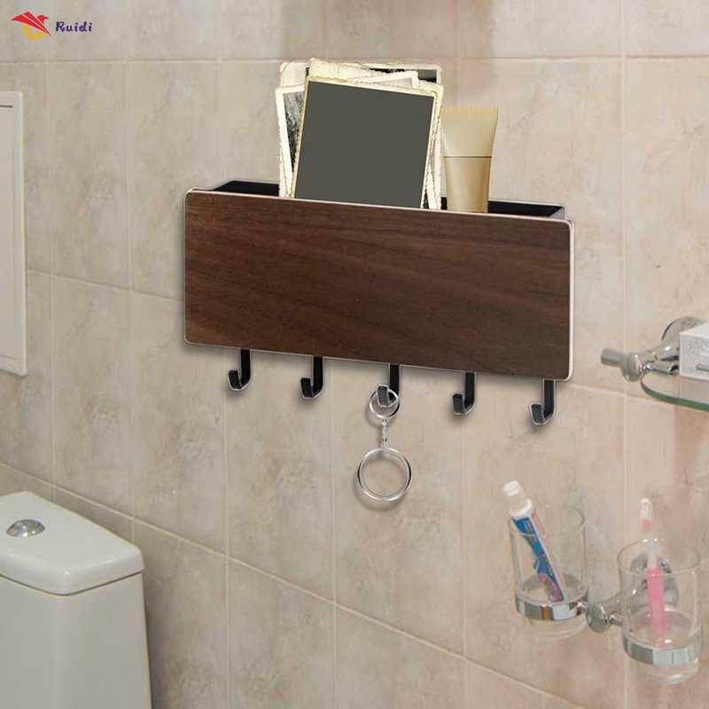 Wall Mounted Key Holder Key Chain Rack Hanger with 5 Hooks Multiple ...