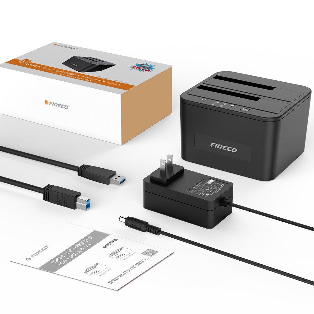 Fideco External Hard Drive Docking Station SATA USB 3.0 HDD Duplicator Clone opbm - lhyk24qu2a ...