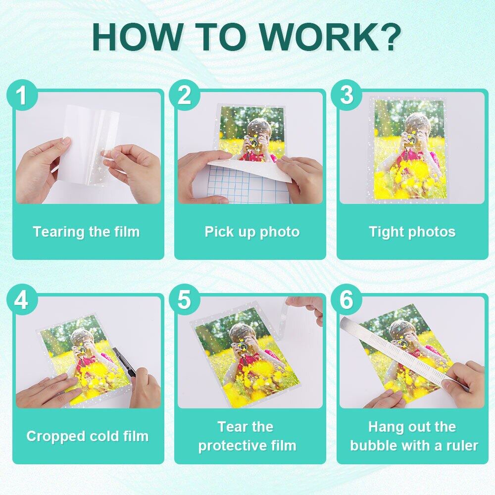 50 Sheets Adhesive Cold Lamination Film Plastic Hot Stamping On Photo ...