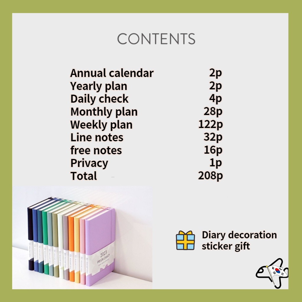 INDIGO 2023 DIARY B6 Prism Weekly Diary2023 ไดอารี่เกาหลี ผู้วางแผน แพลนเนอร์รายสัปดาห์ 2023 ...