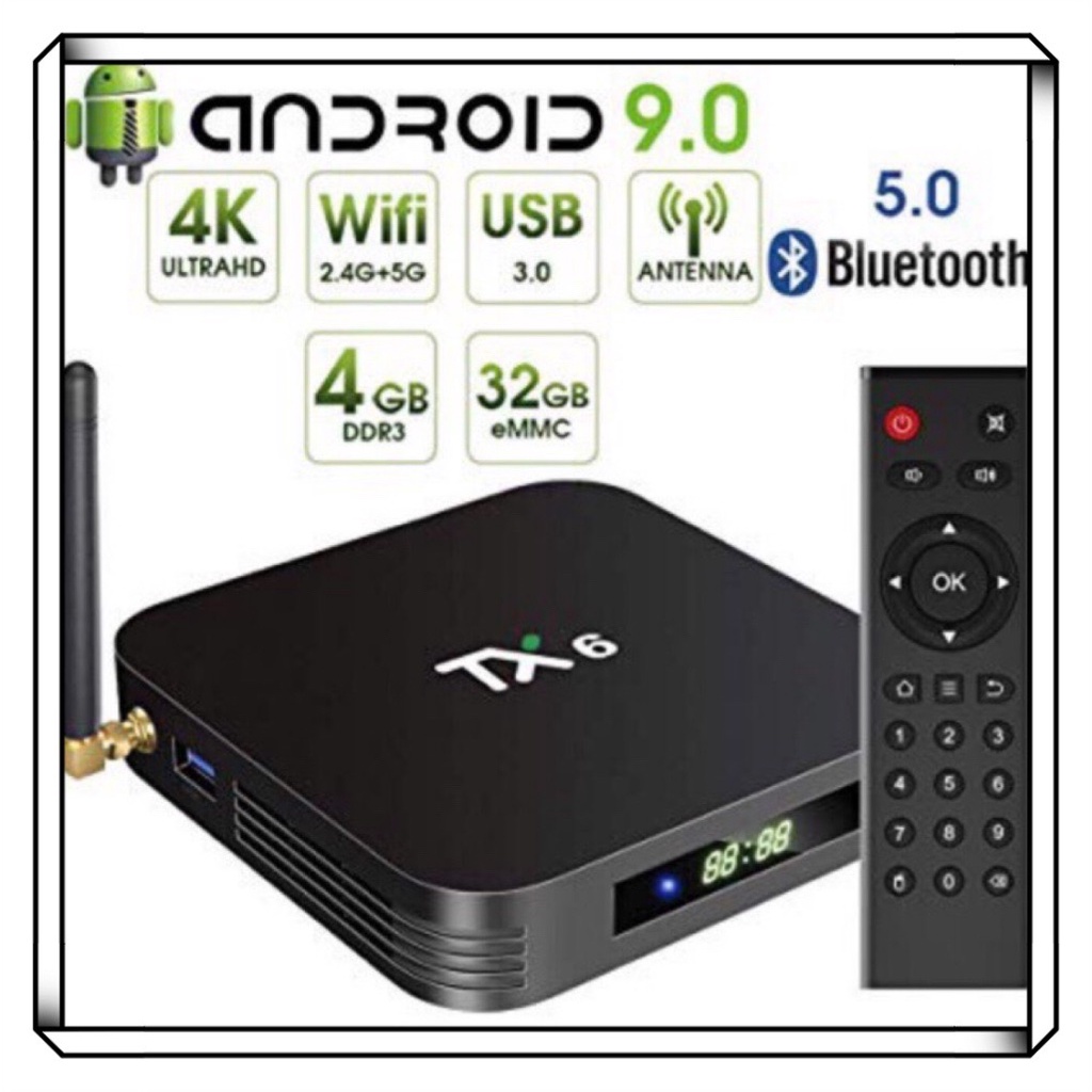 TX6 (32GB Android Box แรม 4GB 32G ddr3 พื้นที่เก็บข้อมูล 32GB Android 9.0 - nikytek - ThaiPick