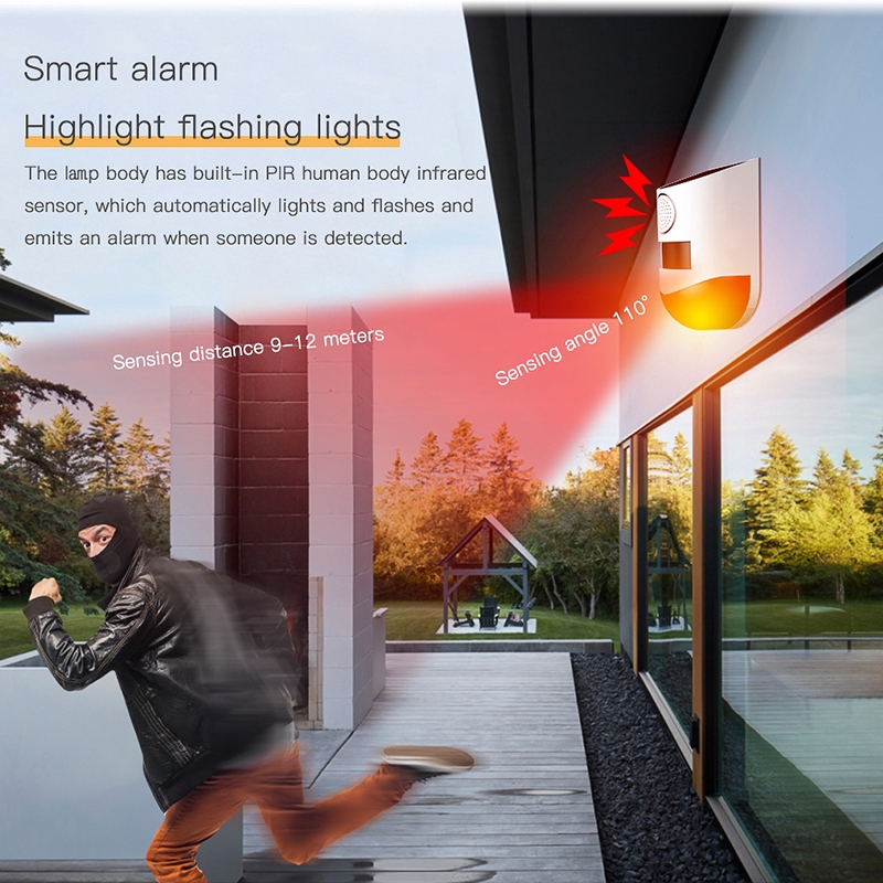 $COD$ 120dB Solar Energy Outdoor Wireless Flashing Light Siren For ...