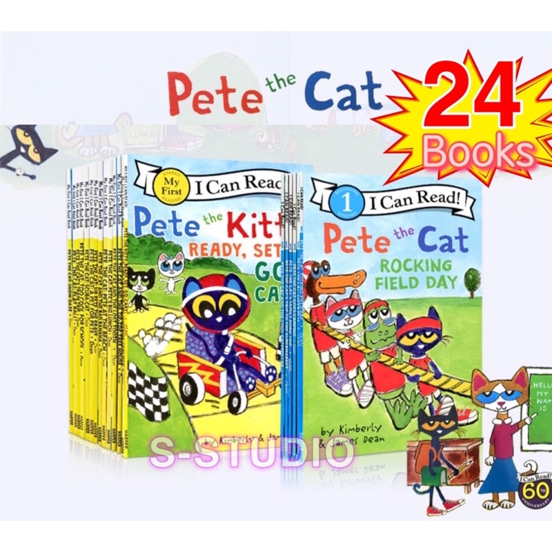 Pete The Cat 24 books I Can Read English Picture Books Children Story ...