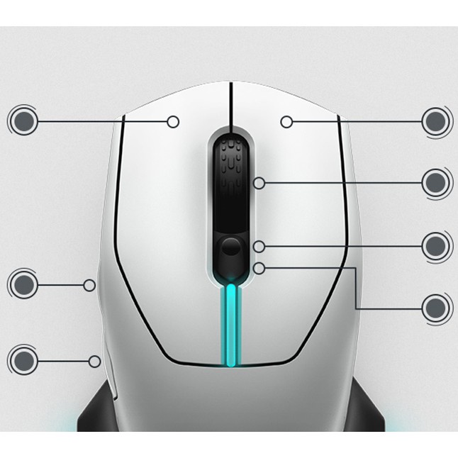 Alienware AW610M เมาส์เกมมิ่งไร้สาย 16000DPI ความเร็ว 5 ระดับ ปรับได้ ...