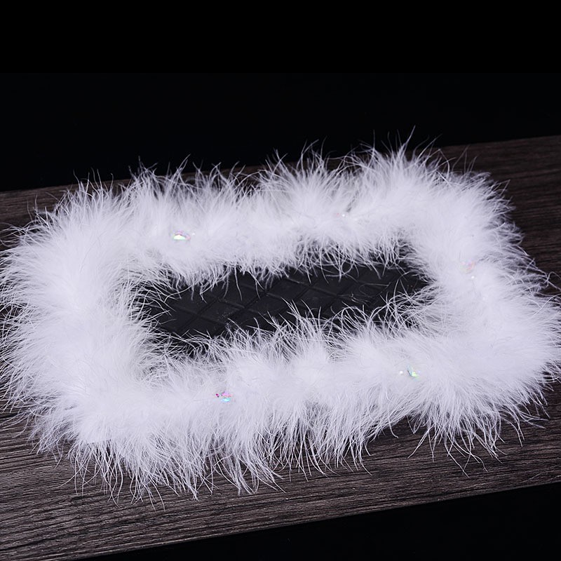 Encrypted feather hair large anti-skid pad turkey feather rhinestone ...