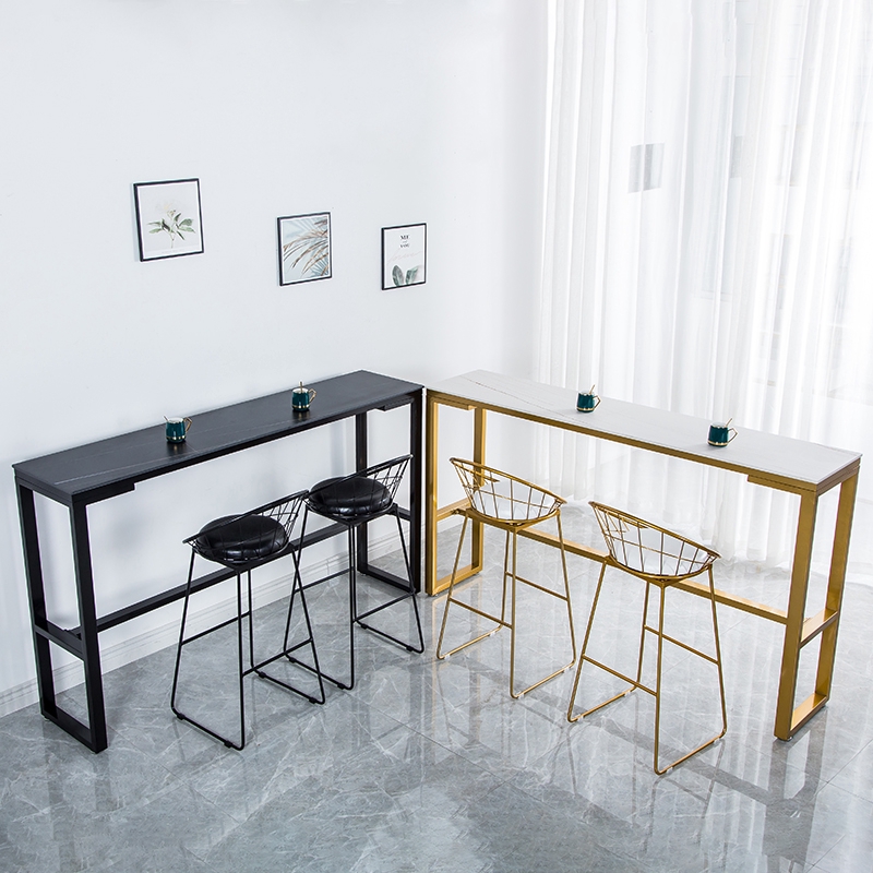 Marble Slate milk tea bar table chair combination North Europe wall ...