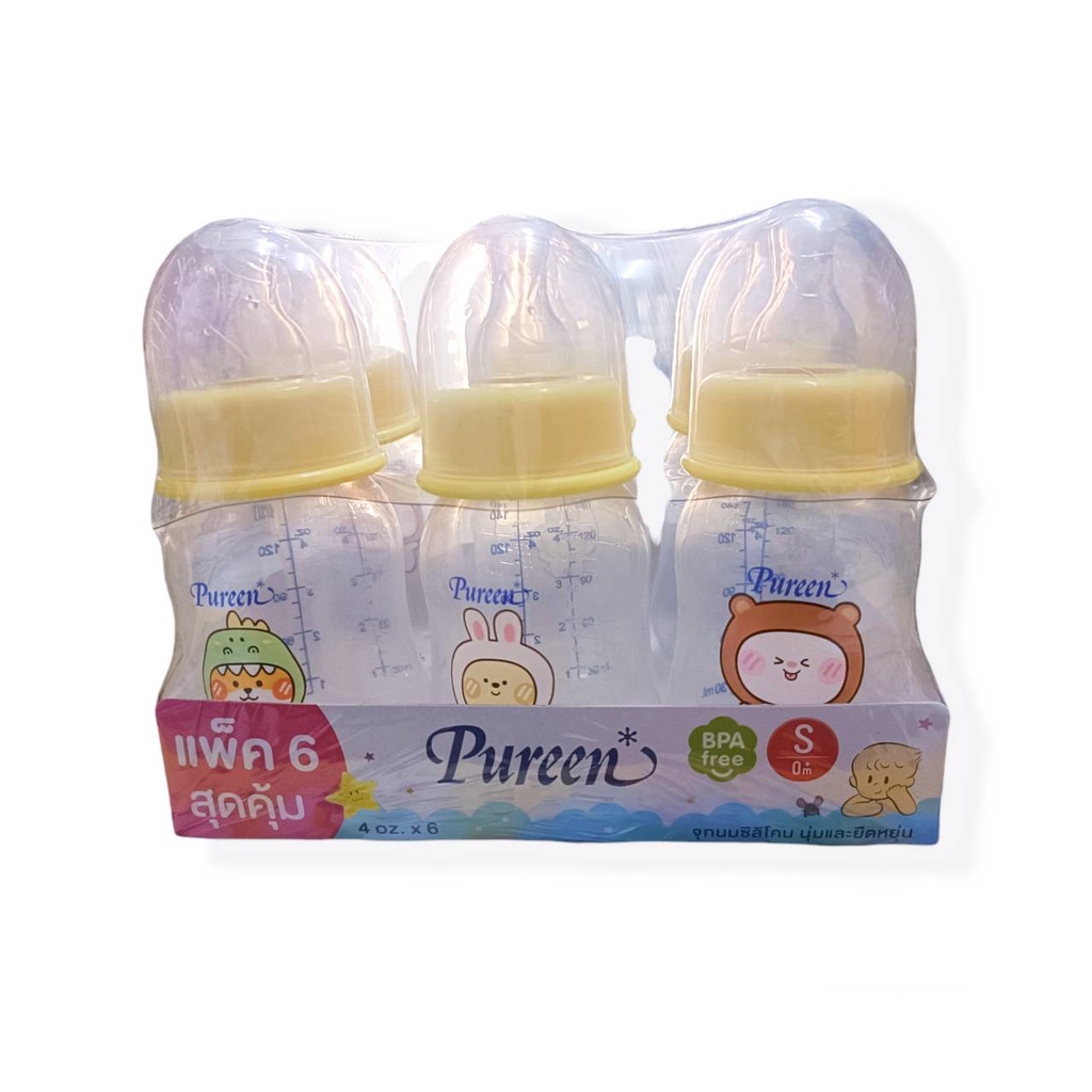 1แถม1 ขวดนมคอแคบ Pureen natural plus คอแคป 4 Oz.คอแคบ 8 Oz - looklak ...