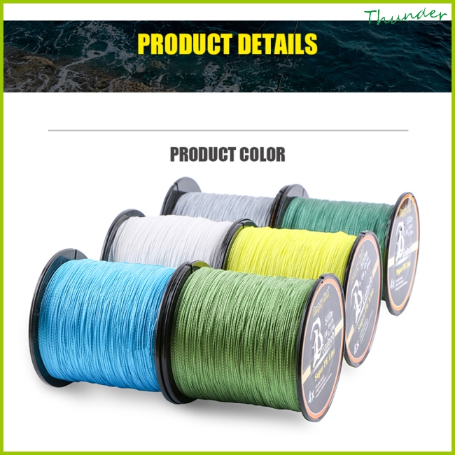500m/547yds 4braid Solid Color Braided Fish Line - Blue - thunder7.th ...