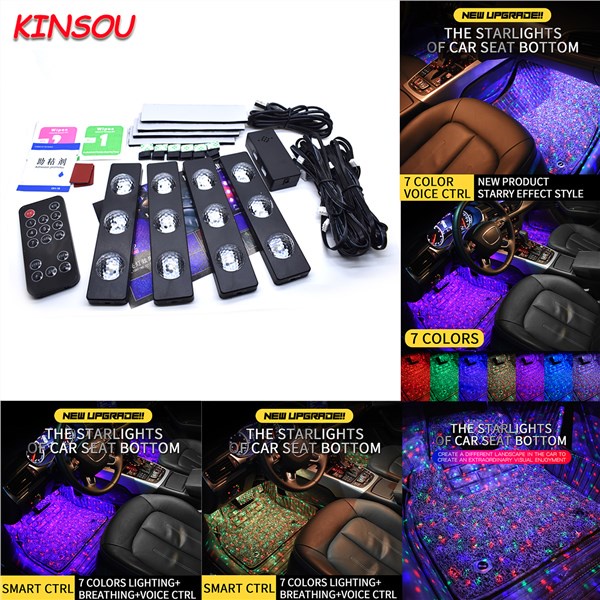 Decorative Lamp LED Car Foot Light Ambient Lamp With USB Wireless ...