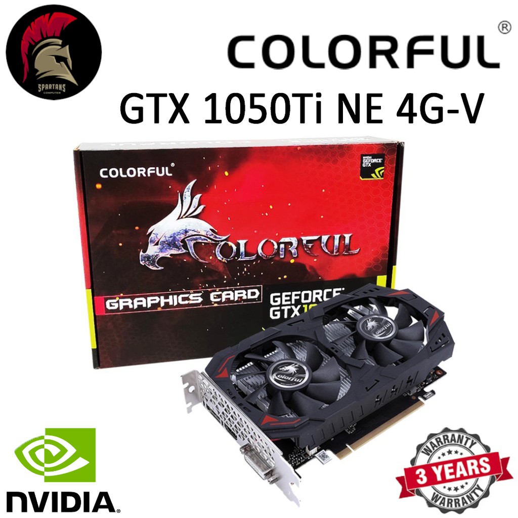 (สินค้าใหม่)GTX 1050Ti 4GB Colorful(ประกัน 3 ปี) รุ่น NE 4G-V การ์ดจอ ...