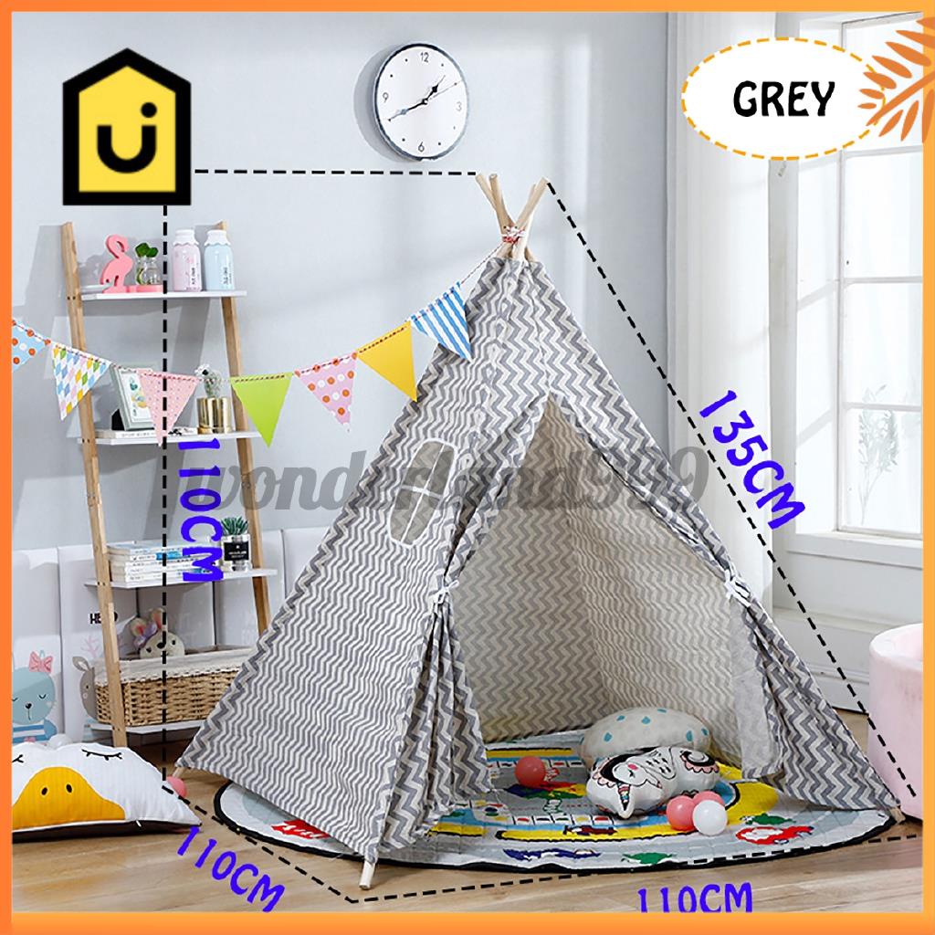 JYJ Toy | 135cm/165cm Height Kids Cotton Canvas Play Tent Teepee Large ...