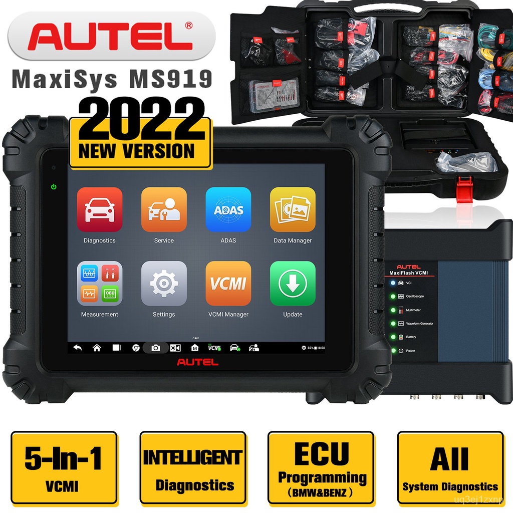 2022 Newest Autel MaxiSys MS919 Car Intelligent Diagnostics Scan Tool Advanced 5-1 VCMI with ...