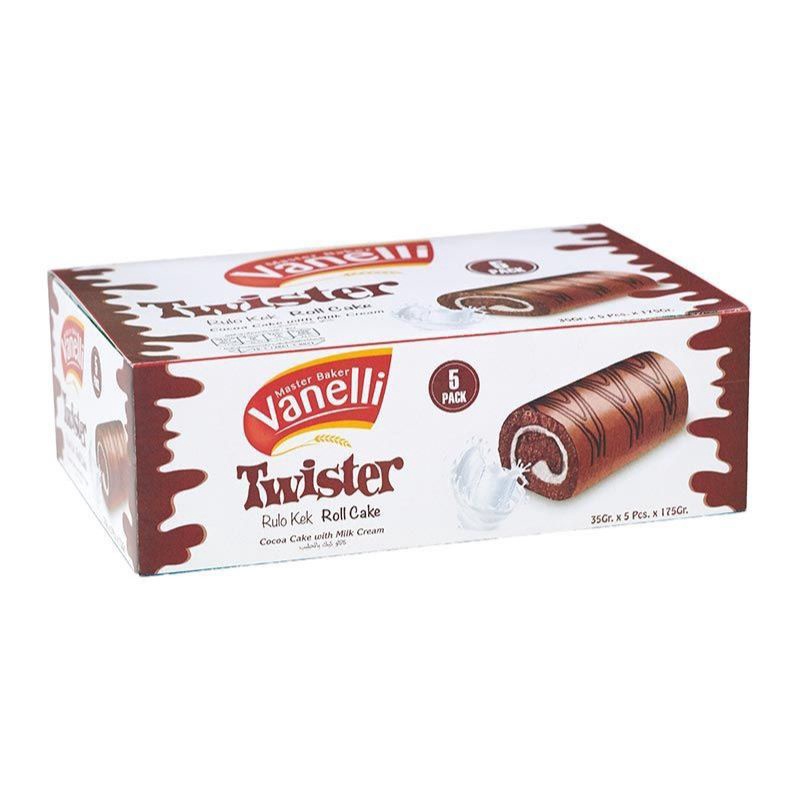 วาเนลลี่ ทวิสเตอร์ เค้กโรลสอดไส้ ขนาด 35 กรัม กล่องละ 5 ชิ้น (เลือกรส ...
