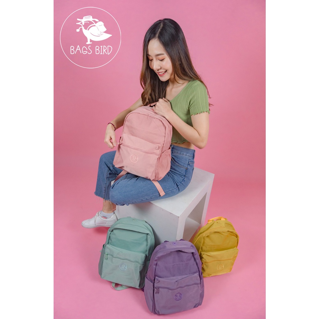 กระเป๋าเป้ DayPack รุ่น BS05 เป้สะพายหลัง 6 สีพาสเทล ขนาด 14 นิ้ว ผ้า ...