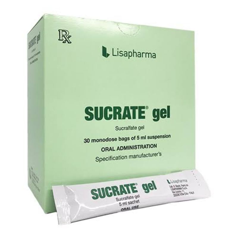 SUCRATE GEL 5ML รักษาโรคแผลในกระเพาะอาหาร โรคกรดไหลย้อน (1 กล่อง 30ซอง ...