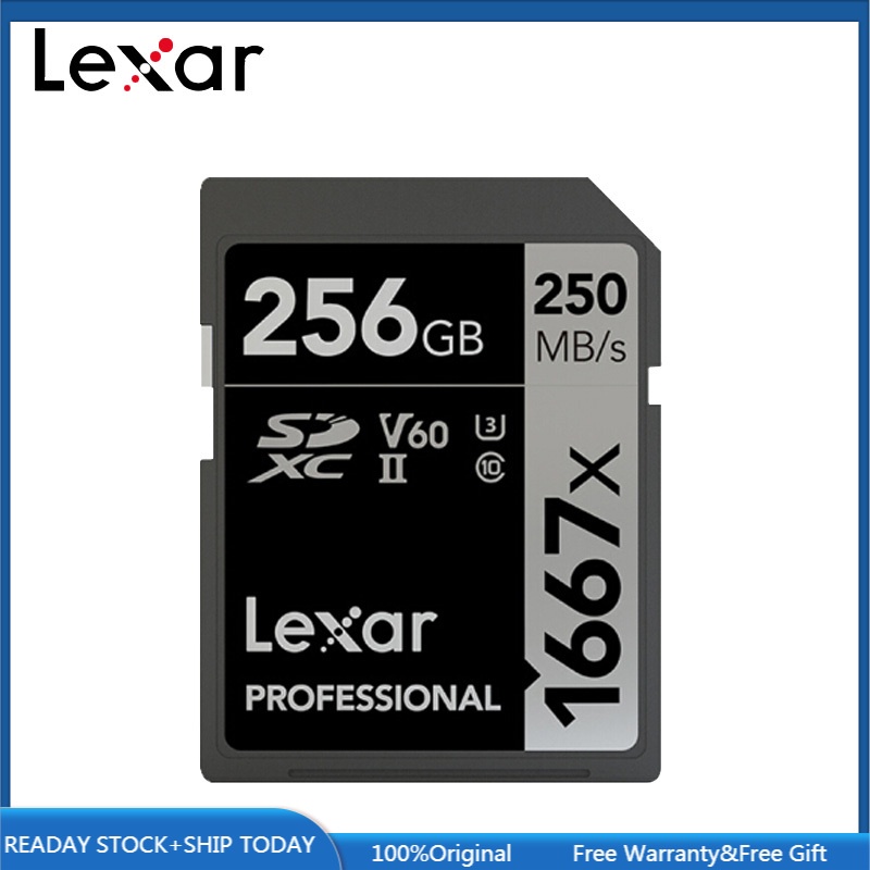 Lexar Flash Card Original Memory Card 256GB 128GB 64GB SDXC 1667x V60 ...