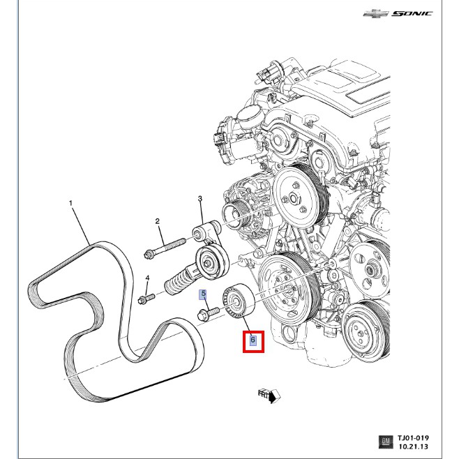 ACDelco ลูกรอกตัวตามสายพานหน้าเครื่อง Sonic 1.4 (ทุกปี) / OE55565572 ...