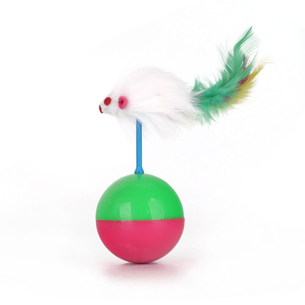 LANFY???? Pet Supplies False Feather Mouse Balance Ball Tumbler Ball ...