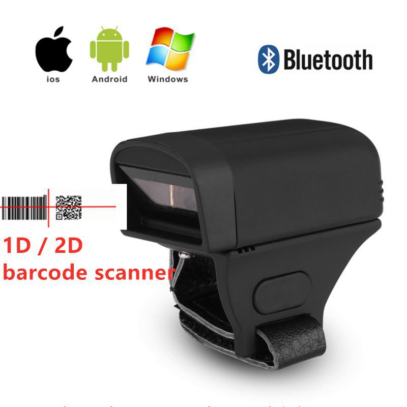 Mini Bluetooth Wireless Finger Barcode Scanner Portable Wearable Ring ...