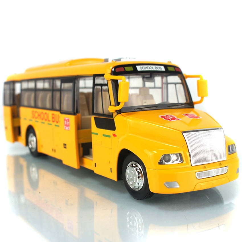 132 Alloy School Bus Model ull BackGo AcoustoOtic Four Doors Can Be ...