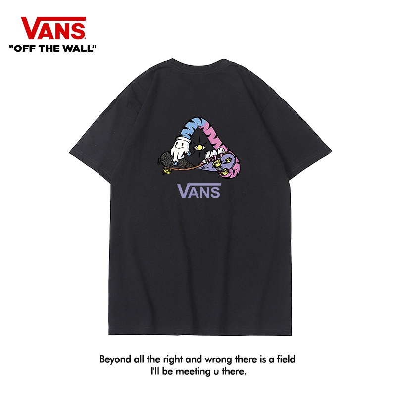 เสื้อยืดผ้าฝ้ายพรีเมี่ยมVans Vance เสื้อยืดคอกลม แขนสั้น ผ้าฝ้าย สีขาว ...