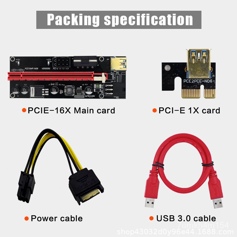 【ใหม่Hot สุดๆ】ขายดี 009S Plus PCI-E Riser Card PCI Express 1X to 16X ...