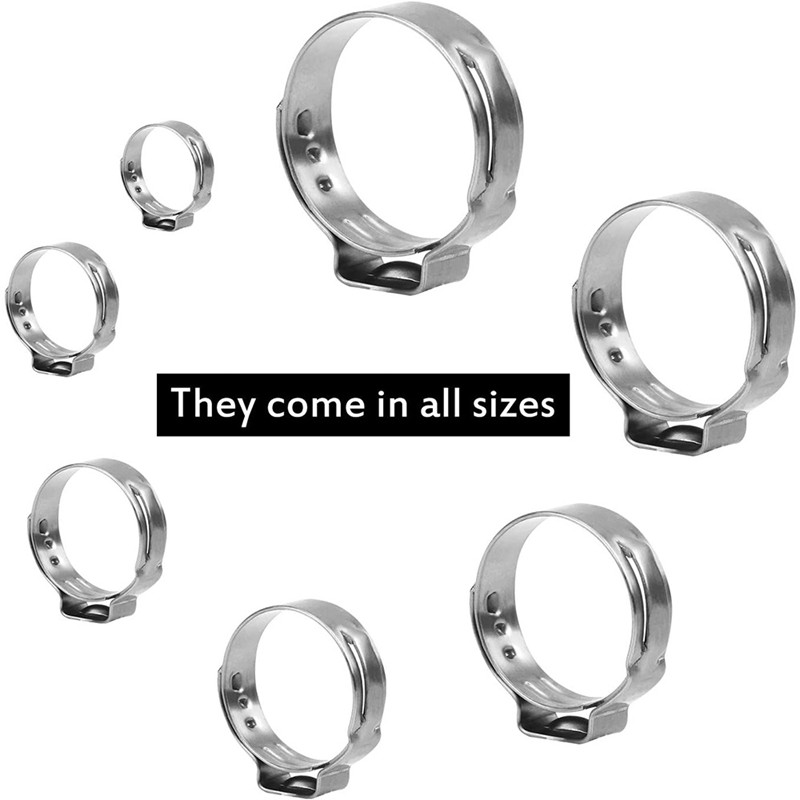 85PCS Stainless Steel 6-21Mm Single Ear Hose Clamps, Hose Clamp Set ...