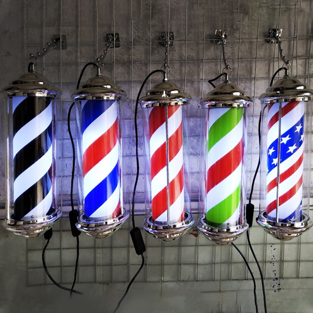 Rotating Barber Pole Light Outdoor Hair Salon Shop Sign | Shopee Thailand