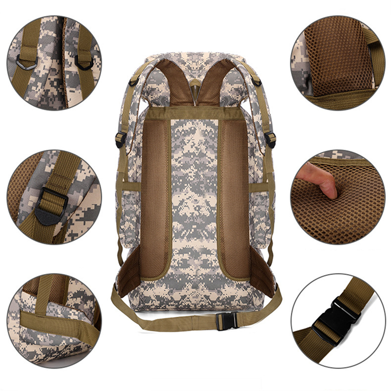 80L Waterproof Camo Tactical Backpack Military Army Hiking Camping ...