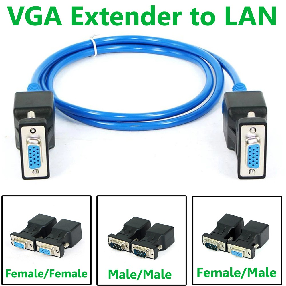 ตัวแปลง สายแลนให้เป็น VGA 15Pin 1 Pair ( VGA to RJ45 ) VGA Extender ...