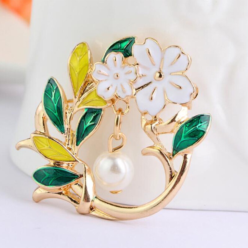 Mode Shop Flower Brooch Enamel Brooch Pin Pearl Brooch Decoration ...