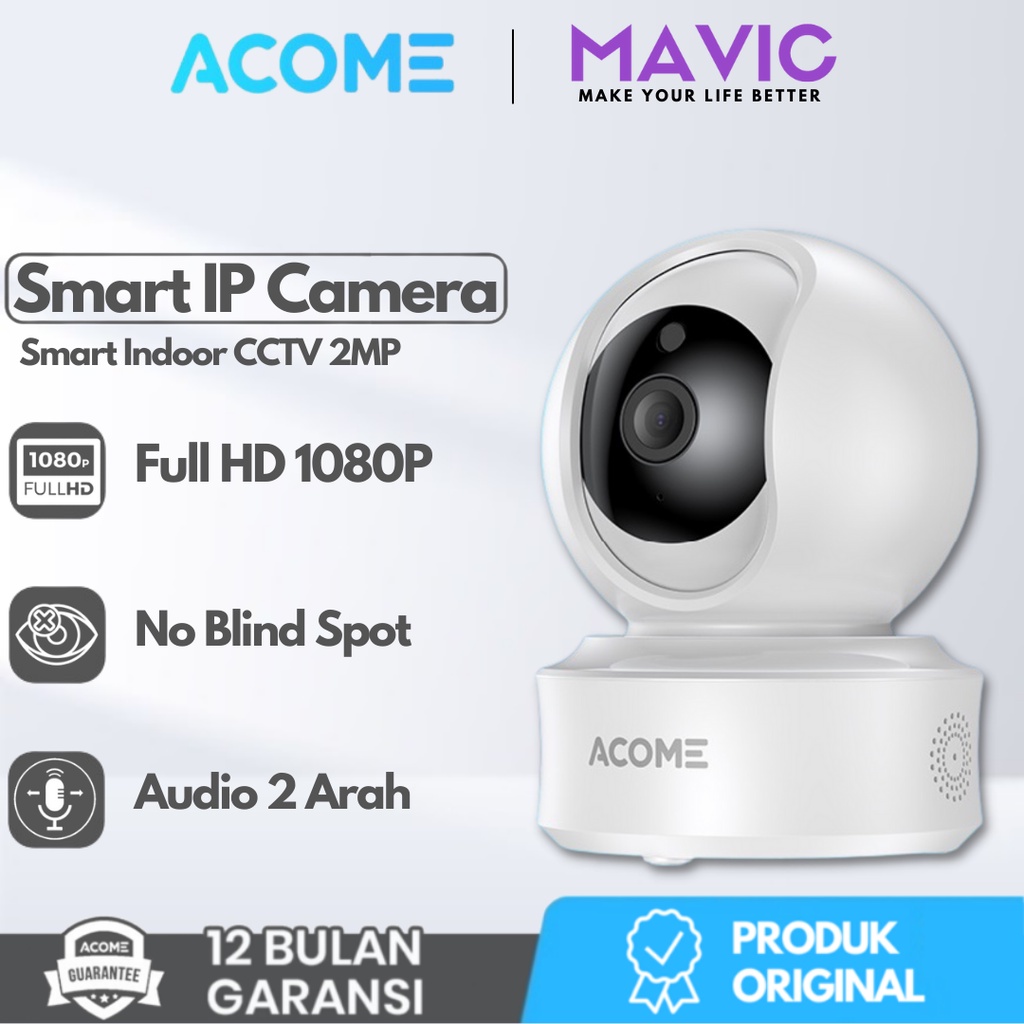 Acome APC03 กล้องวงจรปิดอัจฉริยะ IP WiFi FHD 1080P 360 Smart Cam 2MP ...