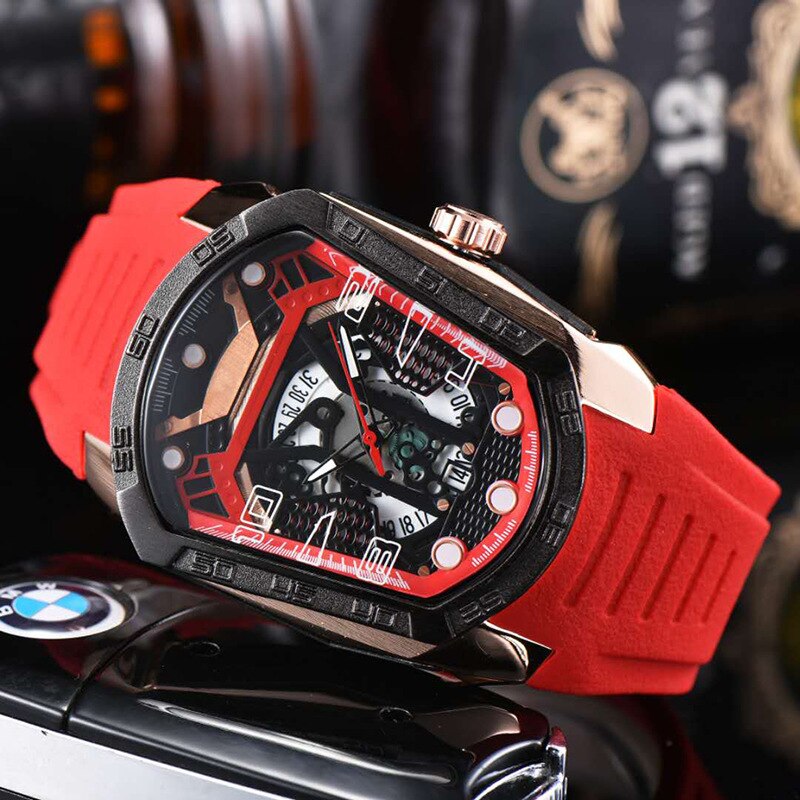 2020 New personality barrel shape men watch hollow multifunctional ...