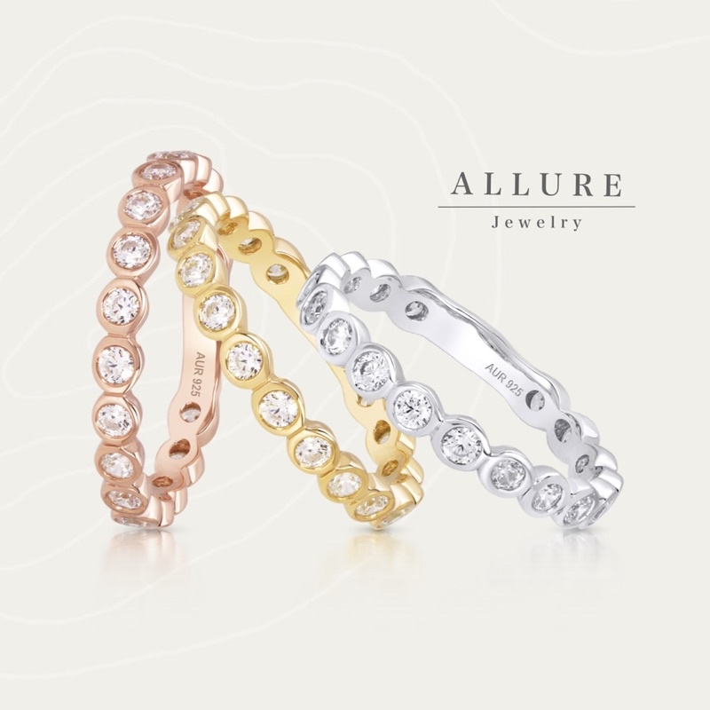 แถมฟรีกล่องจิวเวอร์รี่ แหวนเพชรเงินแท้ชุบเคลือบทองคำขาว Darin Allure ...