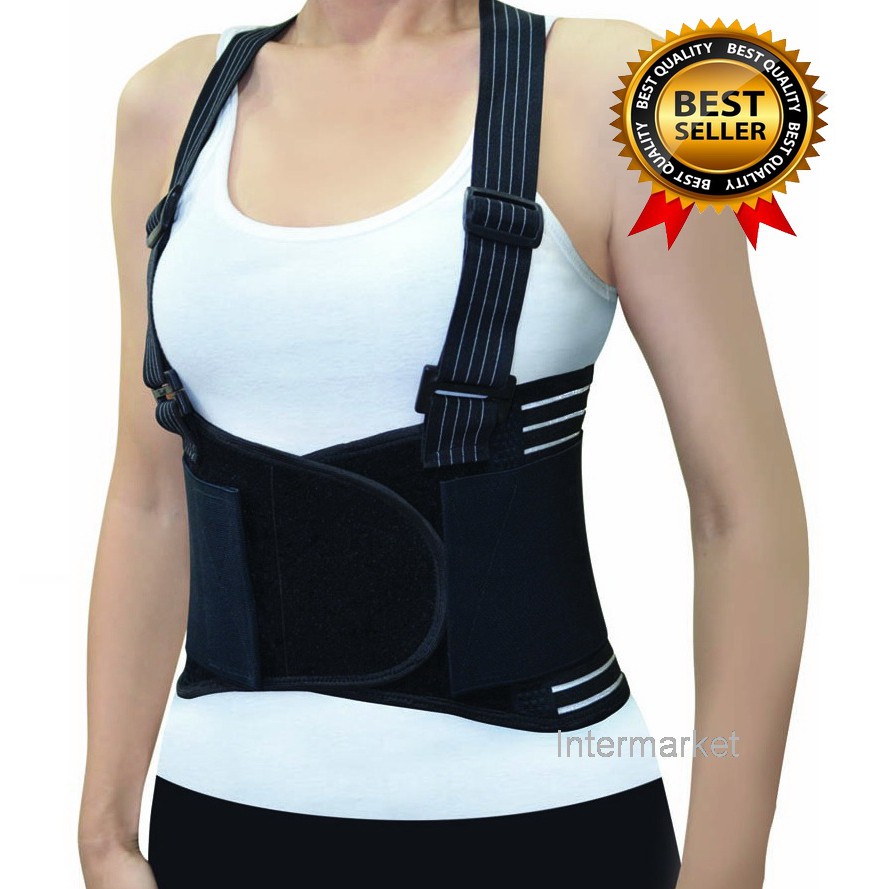 STANDARD Back Support เข็มขัดพยุงหลังพยุงเอว ใส่ยกของ (สีดำ) แพ็คคู่ 2 ...