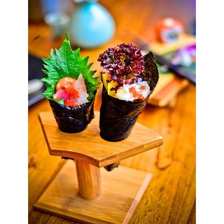 Japanese Hand Roll Rack Bamboo Wood Hand Roll Desk Sushi Stand Hand ...