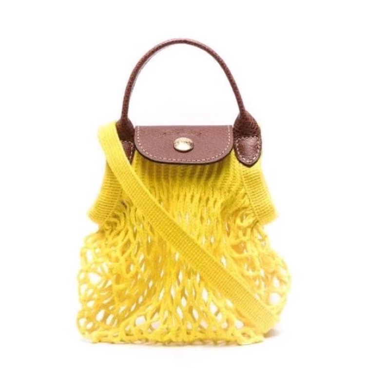 พร้อมส่ง แท้ New Longchamp ตาข่ายมินิ สีเหลือง LE PLIAGE FILET ...
