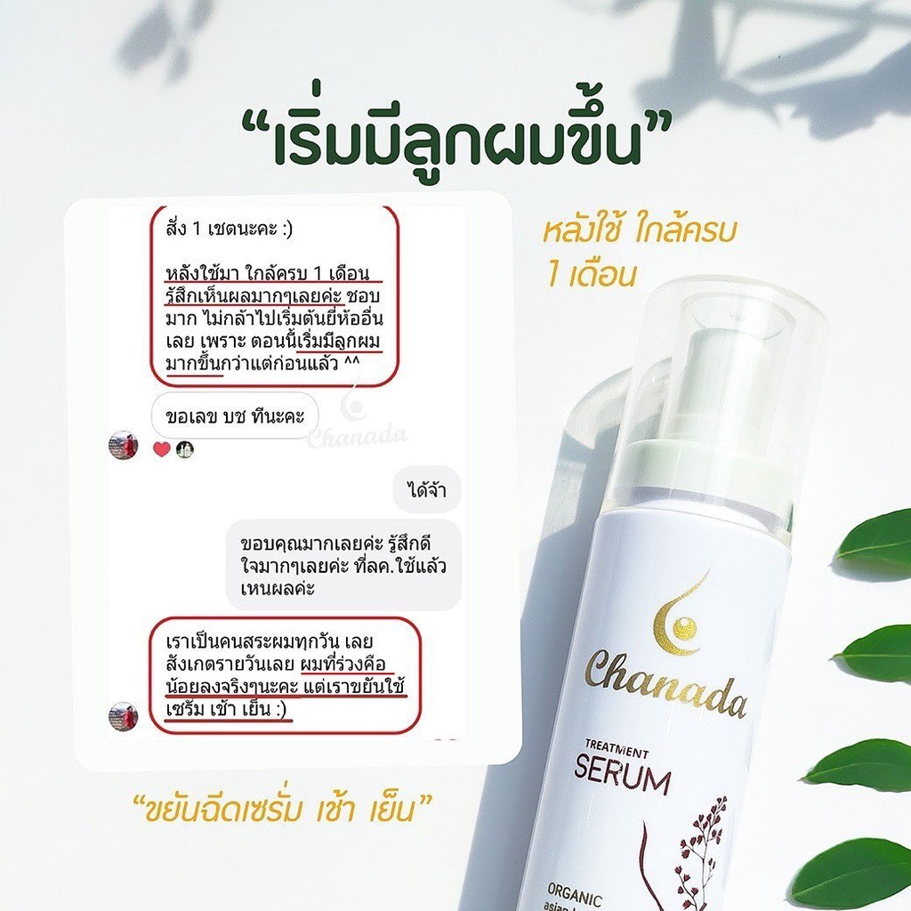 Chanada ️เซรั่มลดผมร่วง ️กระตุ้นผมงอกใหม่ เร่งผมยาว x2 ส่งฟรีมีของแถม ...