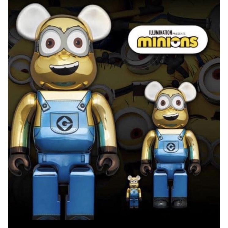 Bearbrick Minion Dave Chrome Ver. 400%+100% NEW | Shopee Thailand