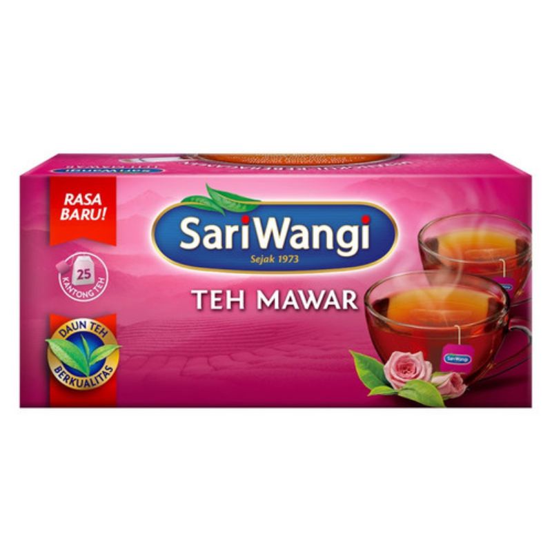 ชาดำอินโดนีเซีย sariwangi tea ขนาด 25 ซอง รส teh Asli teh mawar teh ...