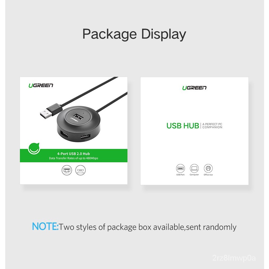 UGREEN 4 Port USB 2.0 Hub Splitter Switch Adapter Converter Cable with ...