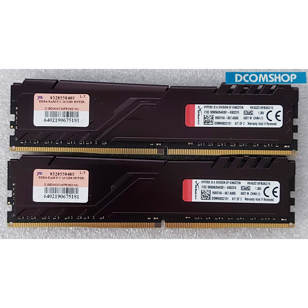 RAM KINGSTON HyperX FURY BLACK 16GB (8GBx2) DDR4/3200 (HX432C16FB3K2/16) | Shopee Thailand