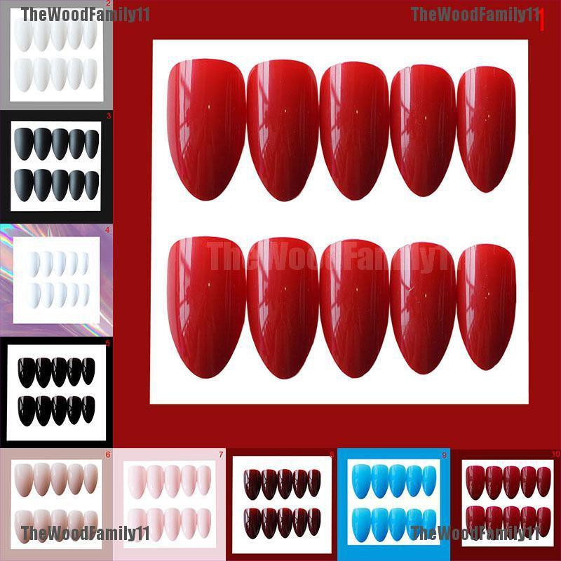 TWF 24x Fake Nails Art Tips Nail False Full Cover Manicure Decor Back ...