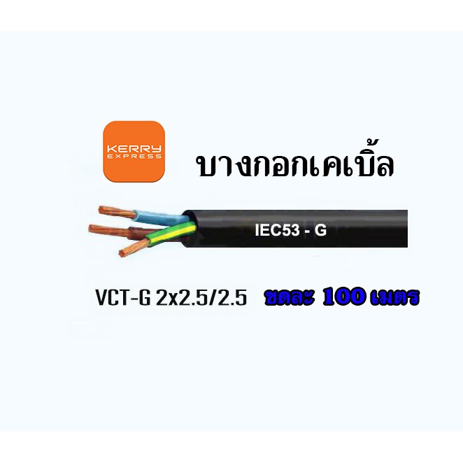 บางกอกเคเบิ้ล สายไฟ VCT-G 2x2.5/2.5 ขดละ 100 เมตร BCC | Shopee Thailand