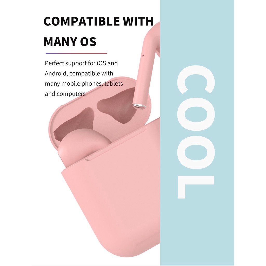 Inpods12 TWS บลูทู ธ ไร้สายหูฟัง 5.0 หูฟังสเตอริโอแบบพกพาที่มีการเรียก ...