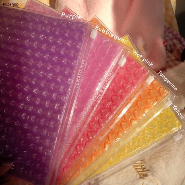 พร้อมส่งในไทย(heart) Bubble zip pouch กระเป๋า ซิปล็อค pvc กันน้ำ 16 x ...