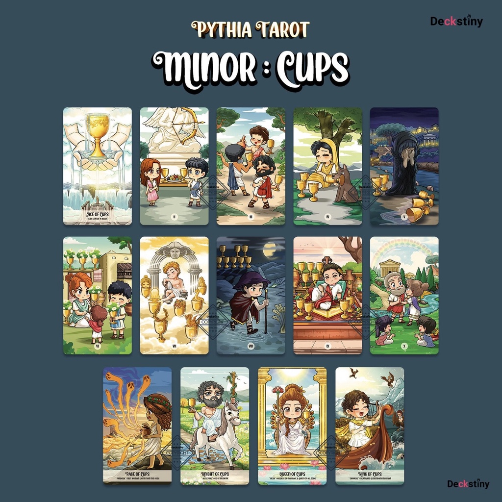 Pythia Tarot ไพเธีย เทพเจ้ากรีก ขอบทอง เฮคาที DeckStiny ไพ่ทาโรต์ 78ใบ ไพ่ทาโร่ แท้ น่ารัก สวย ...