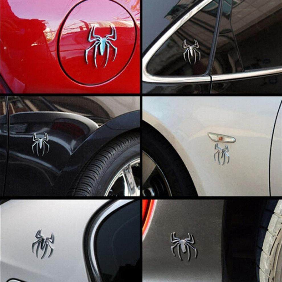 Car Cover Trunk Metal 3D Spider Emblem Decorative Sticker Motorcycle ...