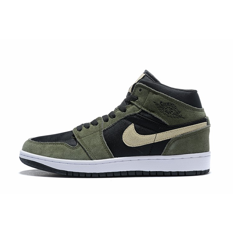 Nike Jordan 1 new black army green unisex wild trend basketball shoes ...